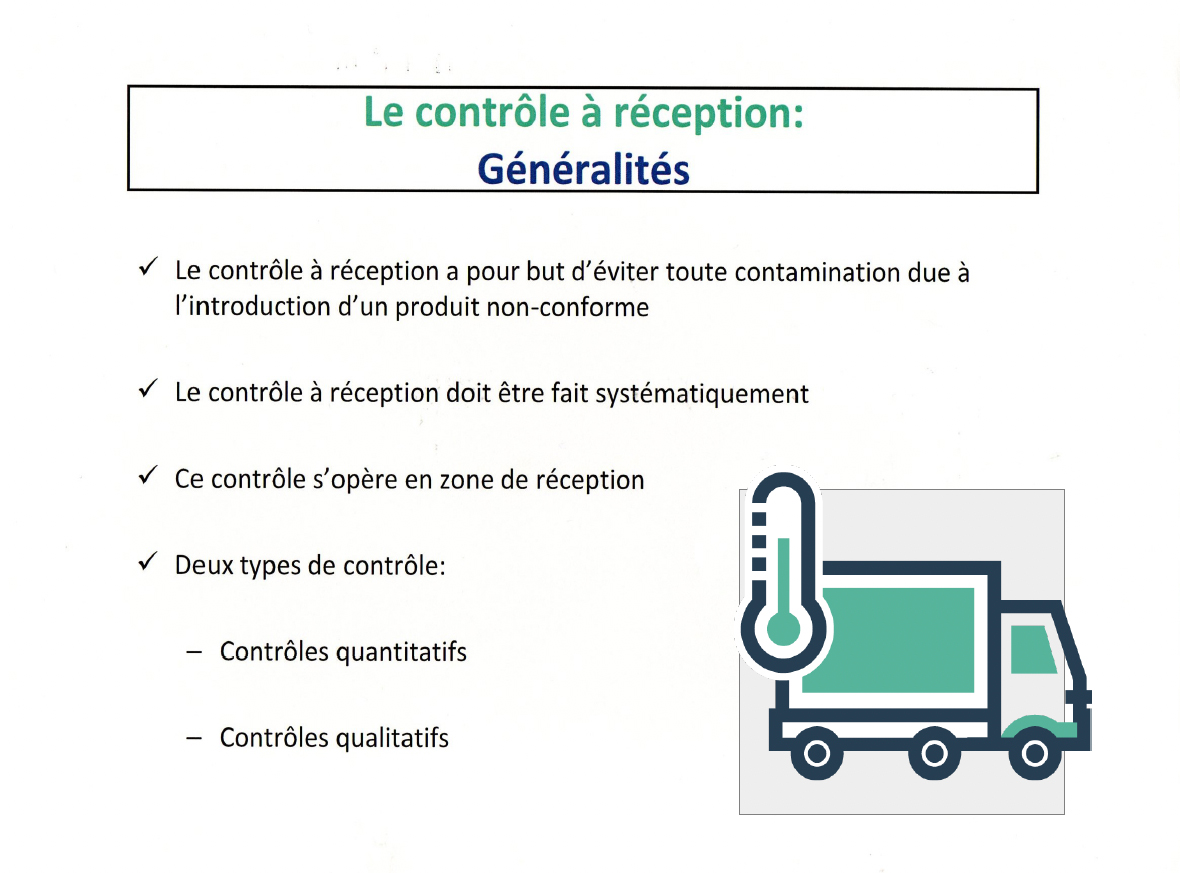 Le contrôle à réception : généralités - Cedric Legrand - Resto Consult